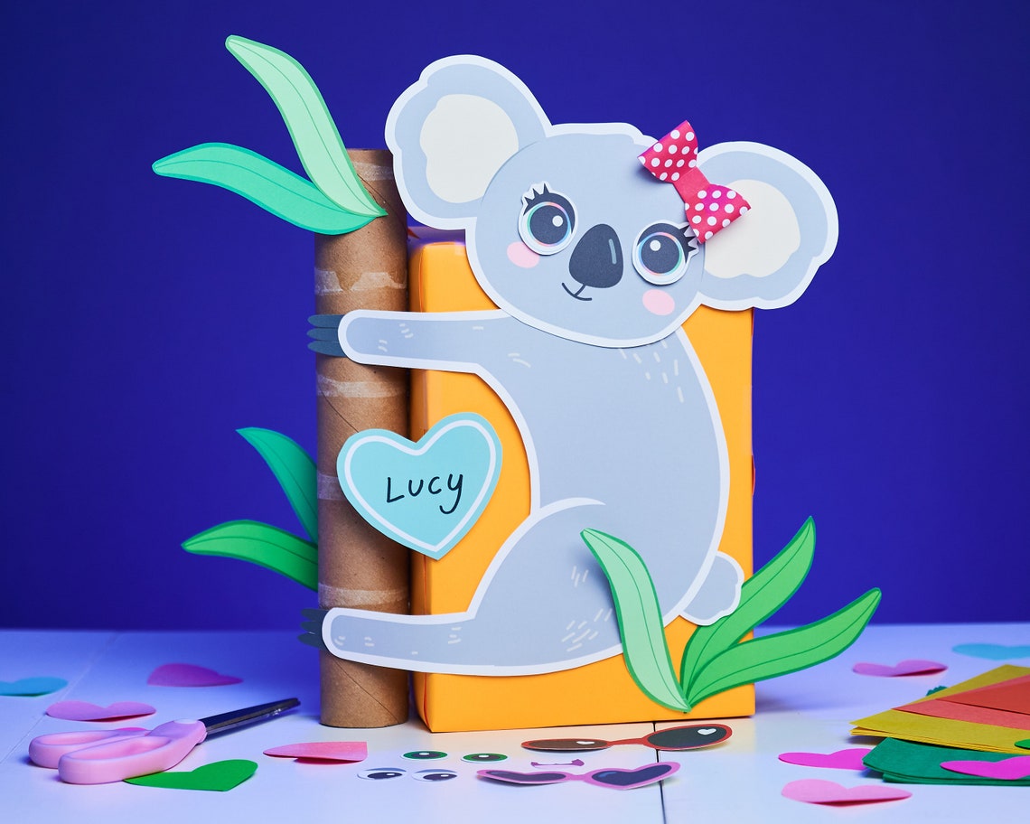 Koala Printable Box Kit DIY Valentine Box Decor Kit for - Etsy
