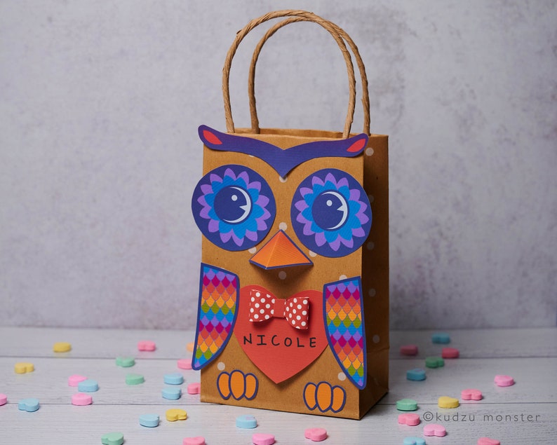 Owl Valentine Bag or Box Printable Decor Kit 3D Beak and - Etsy