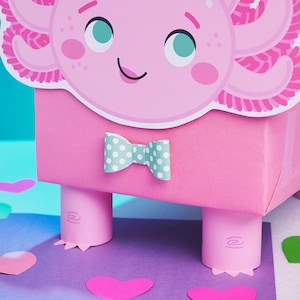 Axolotl Valentine Box Kit | Printable DIY Mailbox for Valentine's Day ...