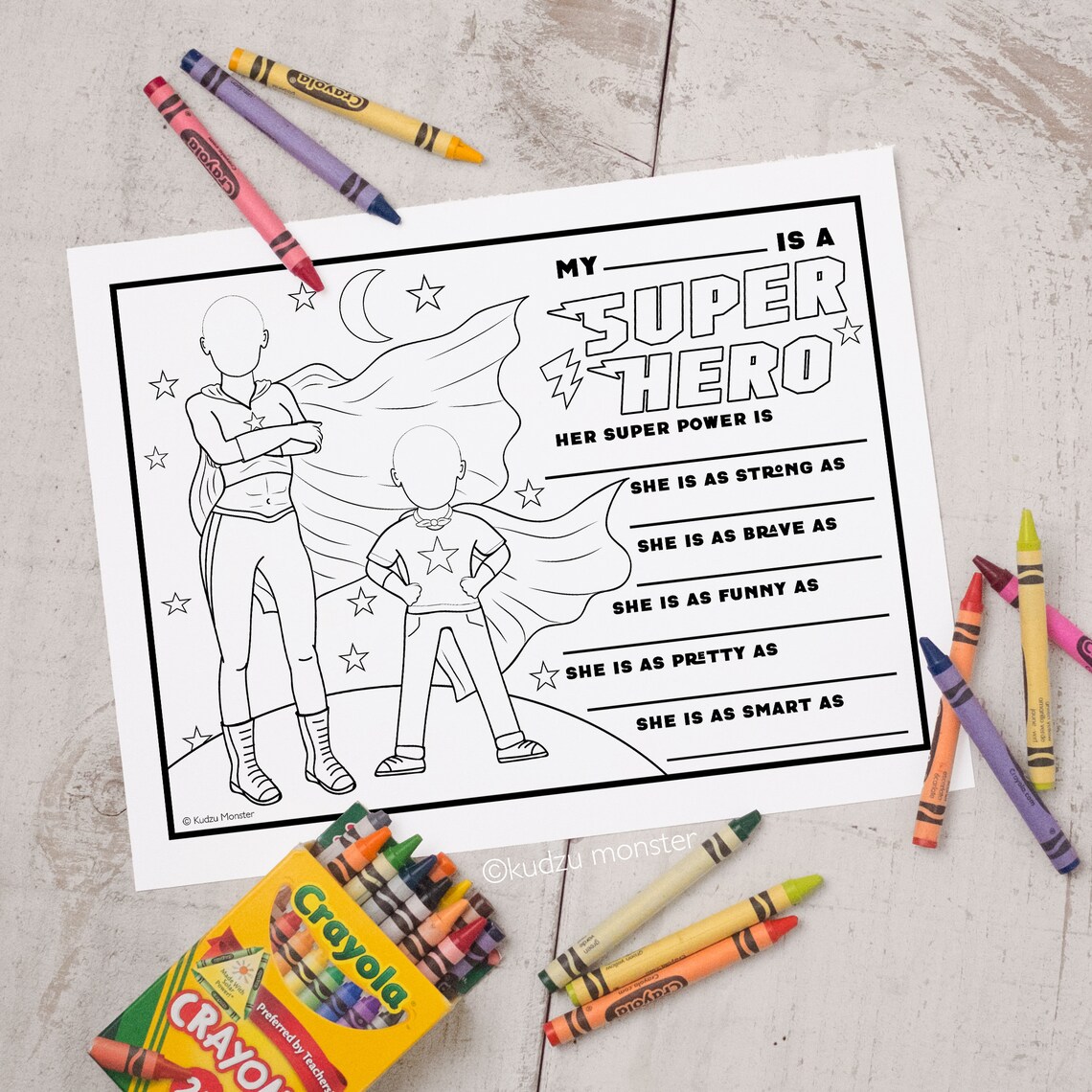 INSTANT DOWNLOAD Printable Super Mom Mother's Day Coloring - Etsy