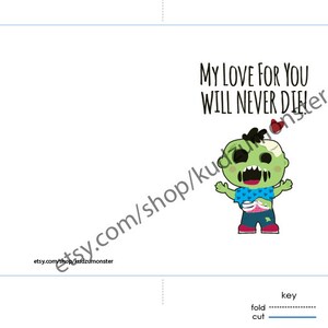 INSTANT DOWNLOAD Cute Zombie Walking Dead My Love Will Never Die Funny ...