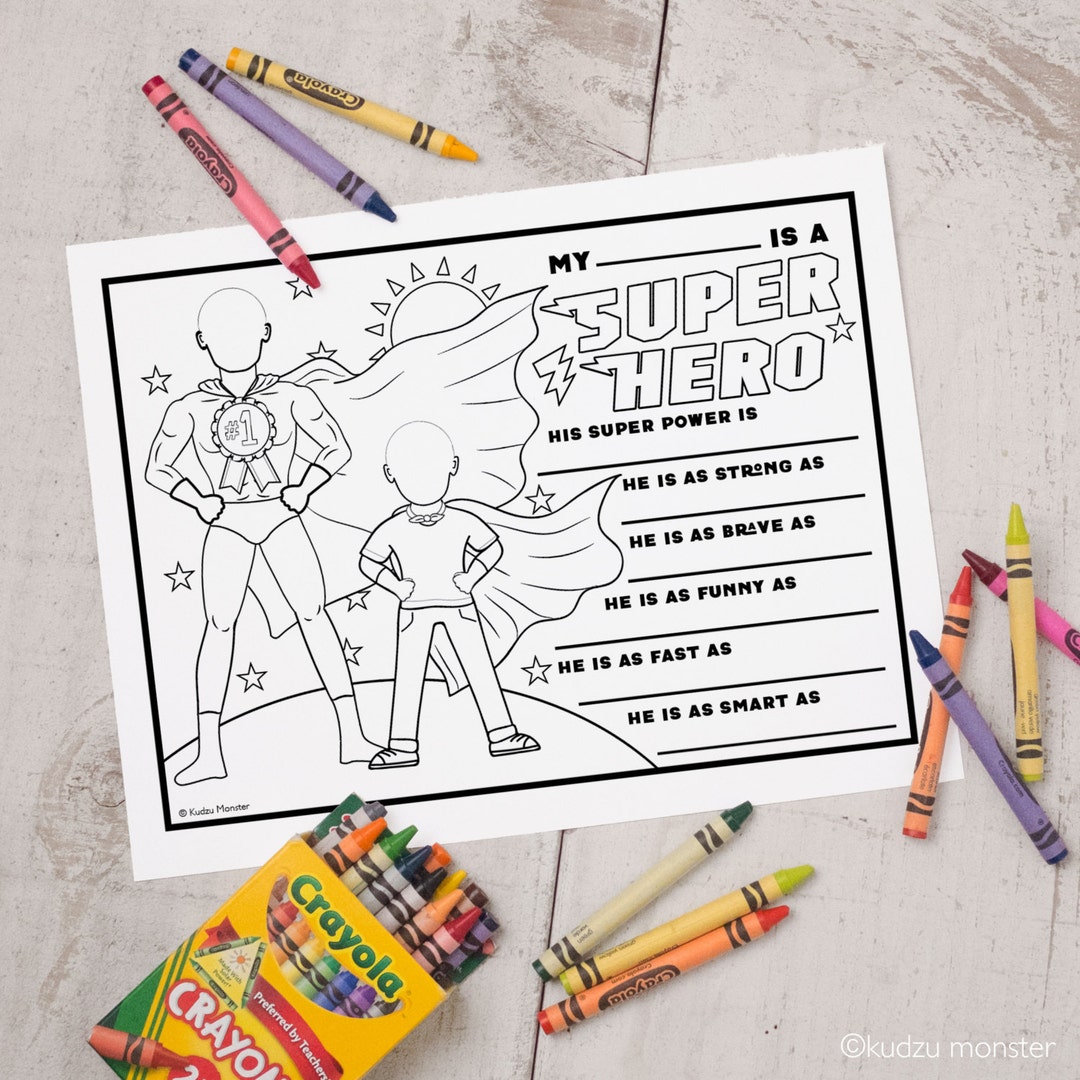 INSTANT DOWNLOAD Printable Fathers Day Coloring Activity Sheet Great ...
