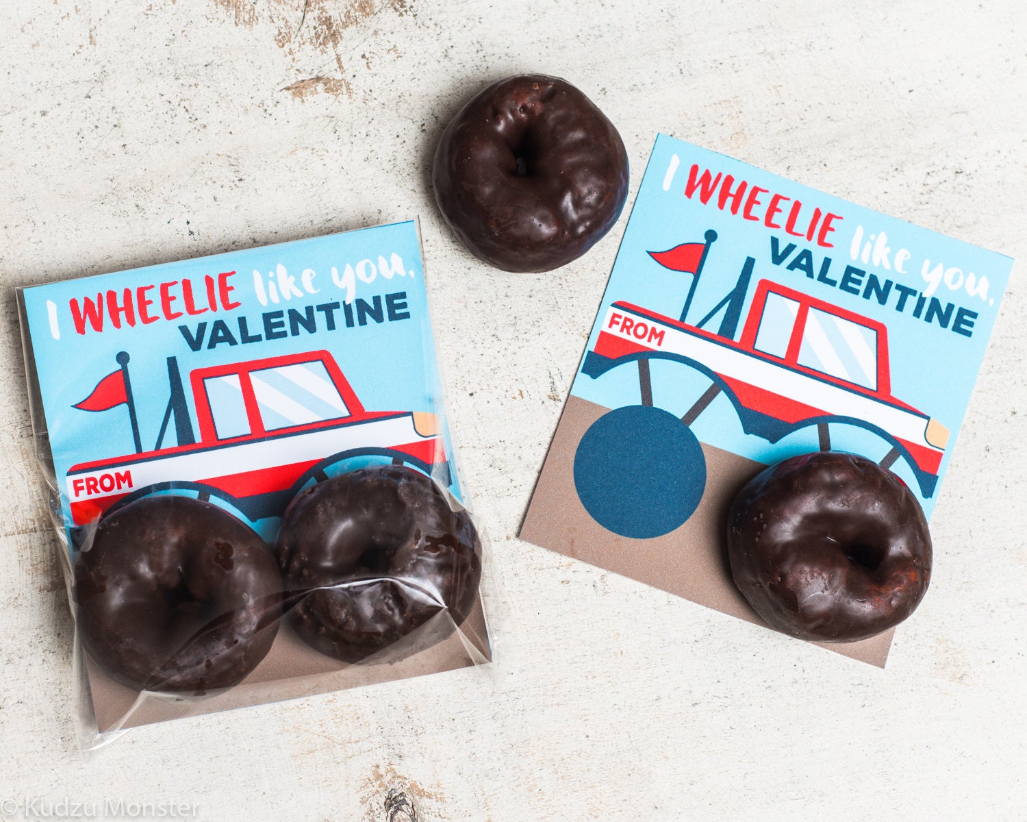 INSTANT DOWNLOAD Printable Monster Truck Donuts Valentines - Etsy Australia