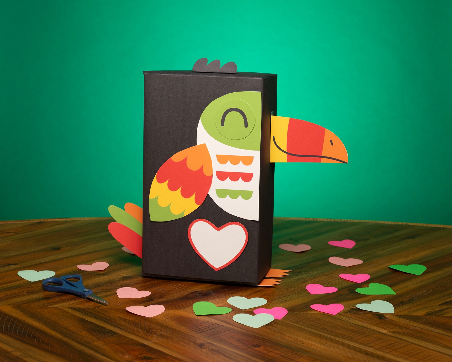 Toucan Valentine Box Printable Decor Kit, Cute Bird Valentine's Mailbox ...