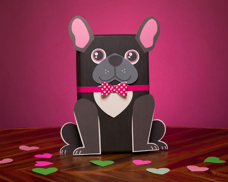 Black Frenchie Valentine Box Printable Decor Kit, Cute French Bulldog ...