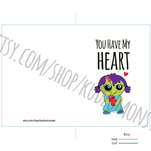 INSTANT DOWNLOAD Cute Zombie Girl Walking Dead You Have My Heart Funny ...