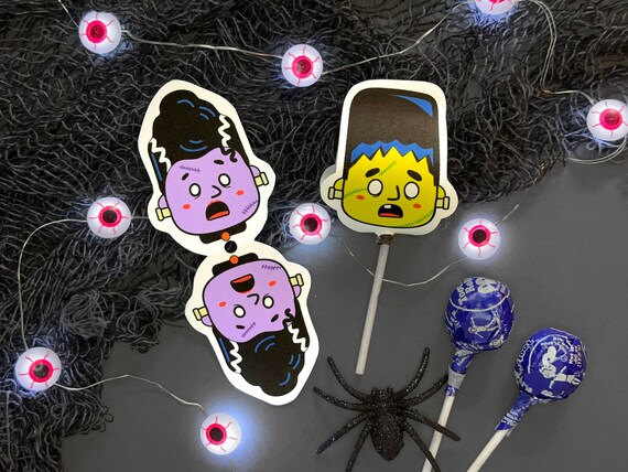 Printable Frankenstein Monster and Bride Character Sucker Covers ...