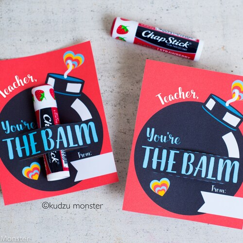 EDITABLE Lip Balm Tags You're the Balm Printable Teacher - Etsy Australia