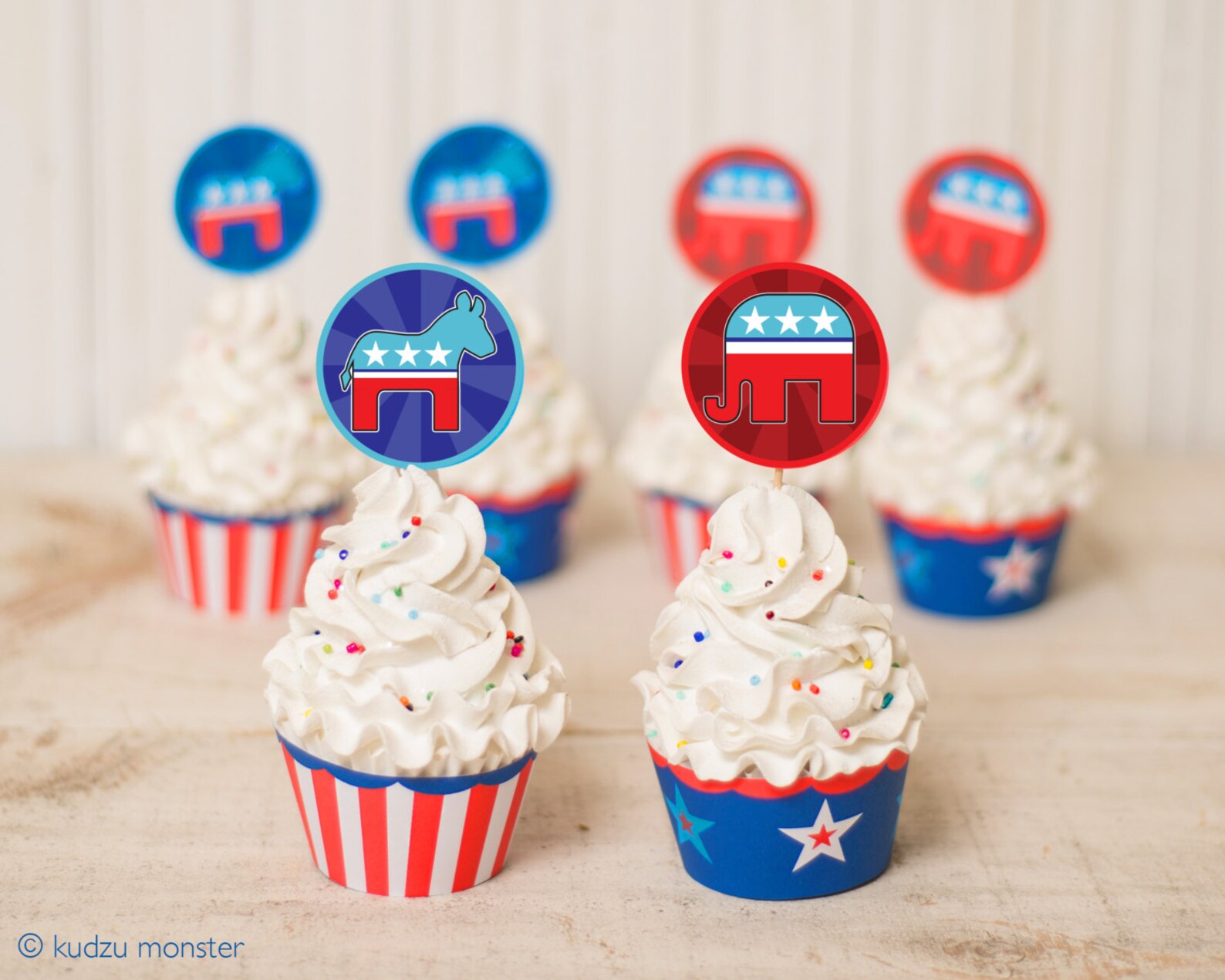 Cupcake Printables Election Party Political Debate Party DIY Cupcake ...