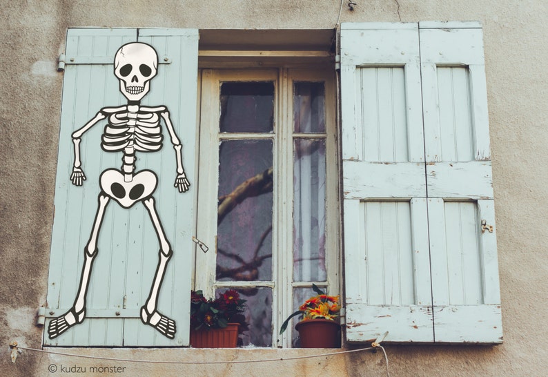 Large Multi Page Printable Skeleton Halloween Door or Window - Etsy ...