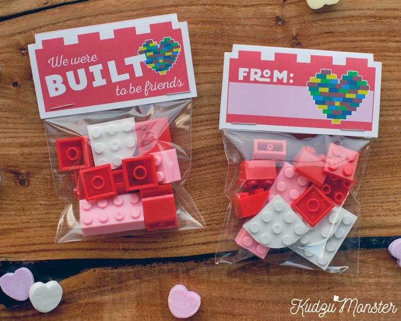 Valentines Legos or Building Block Candy Bag Label INSTANT DOWNLOAD ...