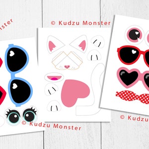 Cat Valentine Bag or Box Printable Decor Kit 3D Snout, Paws, Tail ...