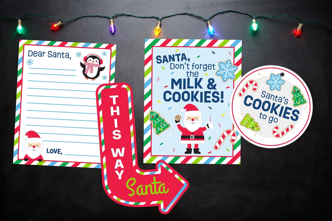 Printable Letter to Santa | Santa Arrow Sign | Santa Milk and Cookies ...