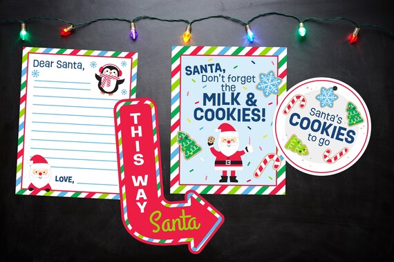 Printable Letter to Santa | Santa Arrow Sign | Santa Milk and Cookies ...