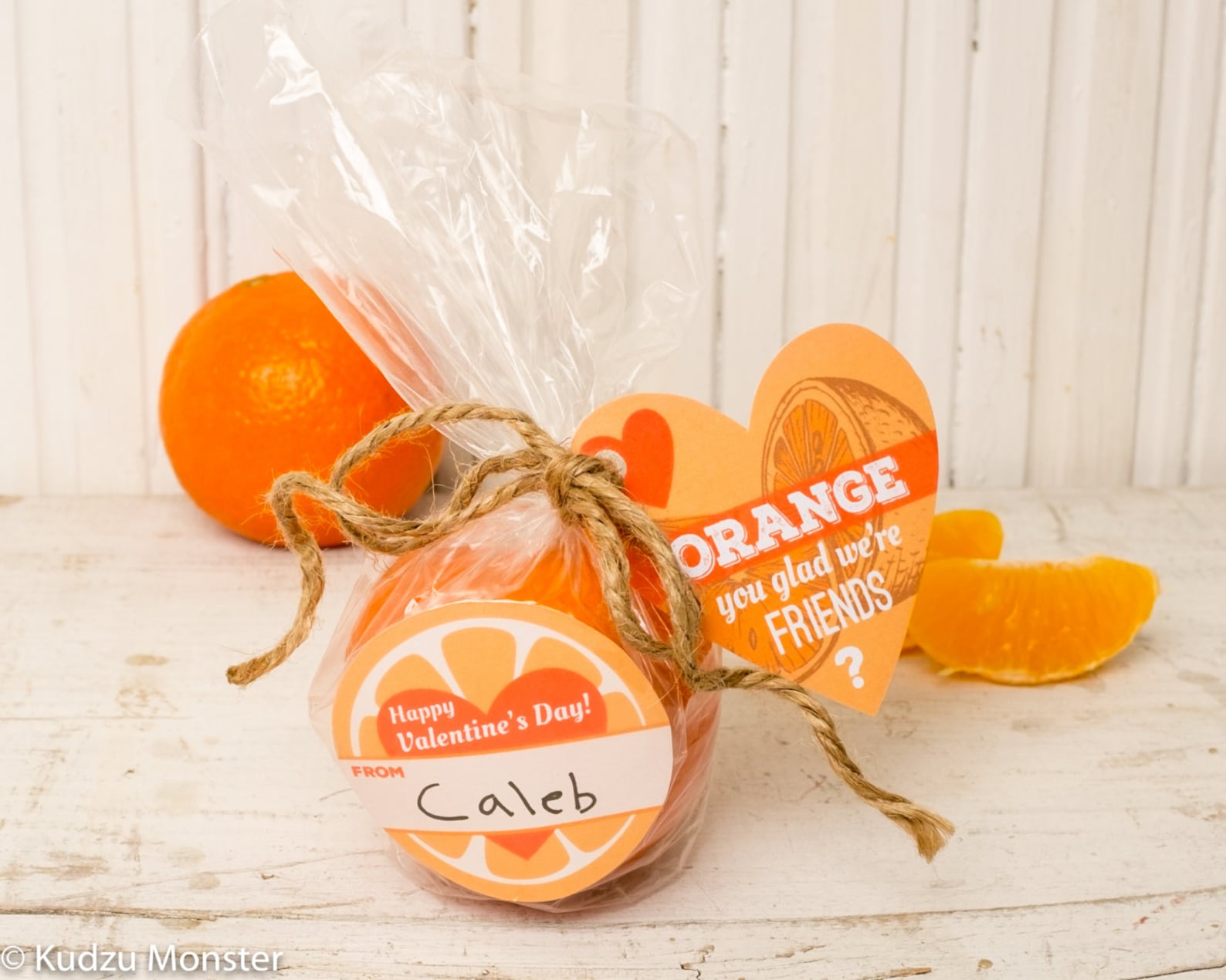 Printable Orange Valentine Tag Cutie Clementine Healthy Non Candy ...