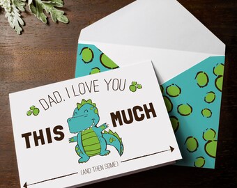Father's Day Dinosaur Card for Download - Etsy