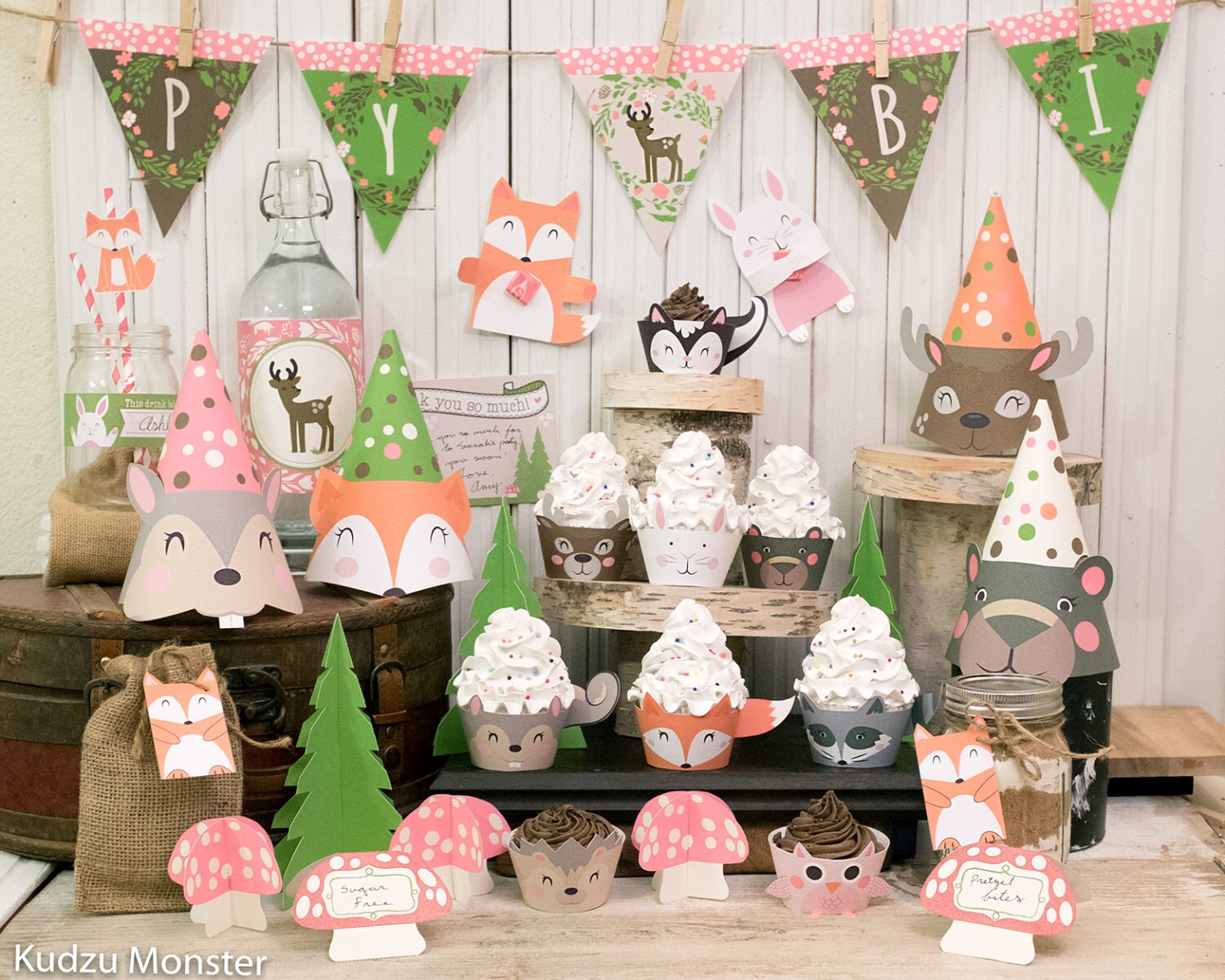 Party Supplies Banners & Signs Woodland party Decorations Woodland ...