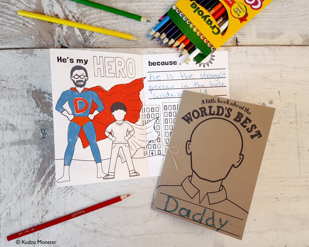 INSTANT DOWNLOAD Father's Day Activity Book Fun Kids Coloring Printable ...