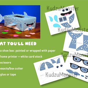 Whale Shark Valentine Box Printable Decor Kit, Valentine's Mailbox ...