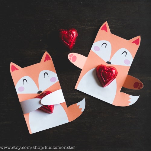 Woodland Fox Birthday Party Candy Holders Printable DIY Party - Etsy