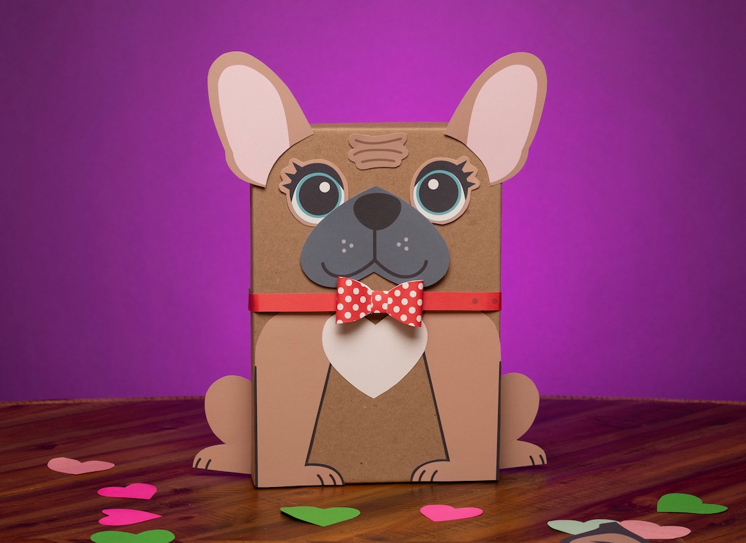 Frenchie Valentine Box Printable Decor Kit, Cute French Bulldog Puppy ...