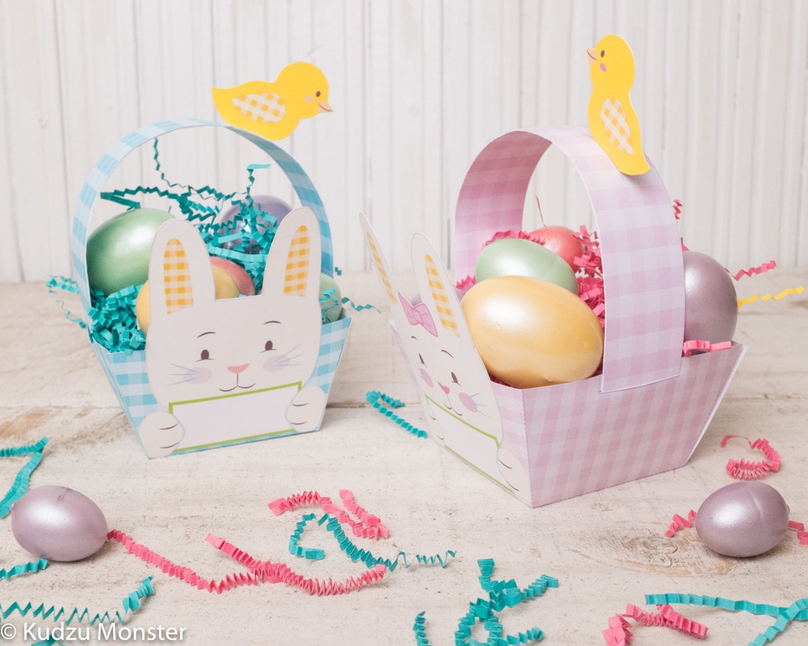 Printable Easter Bunny Basket Instant Download Rabbit Foldable - Etsy