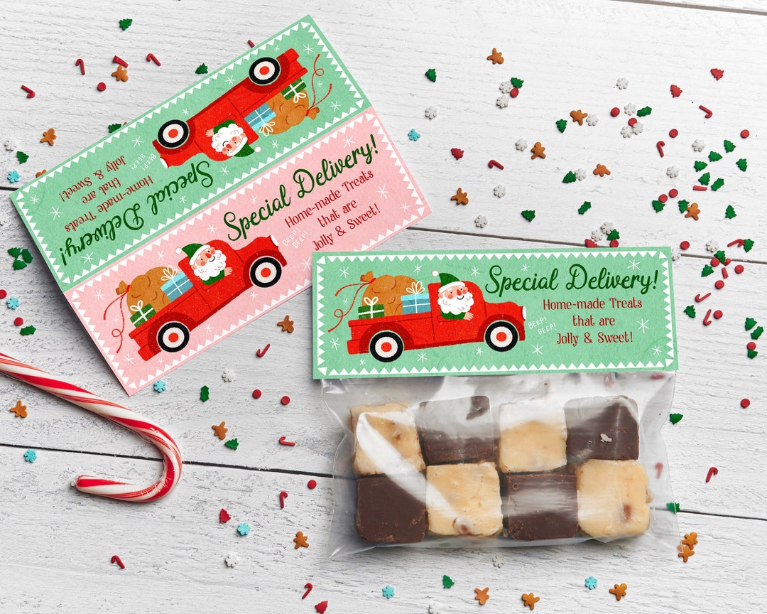 Printable Santa Truck Treat Bag Topper | Christmas Party Favor ...
