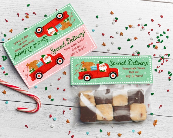 Printable Santa Truck treat bag topper | Christmas party favor ...