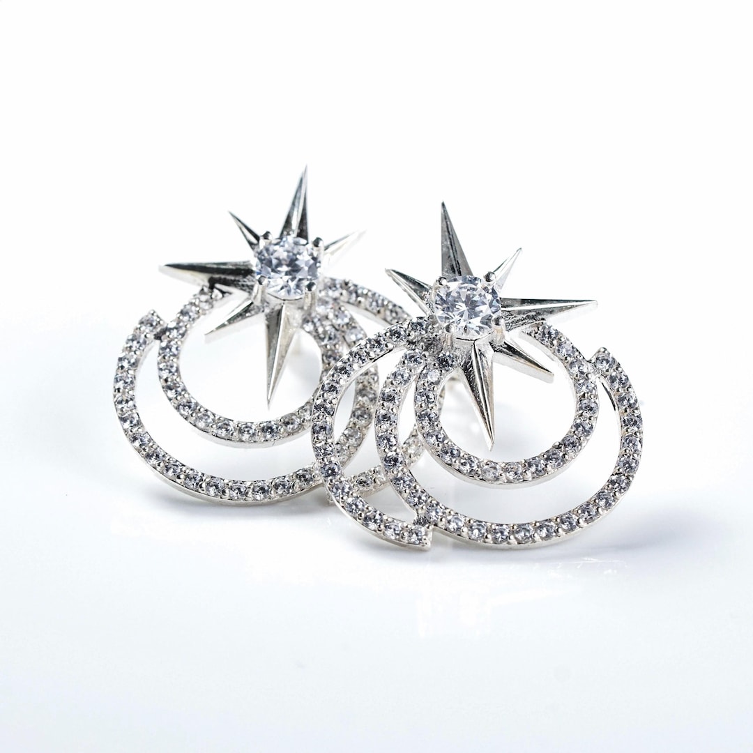 Wicked for Good Glinda Earrings, Silver 950 CZ Earrings, Wicked Jewelry ...