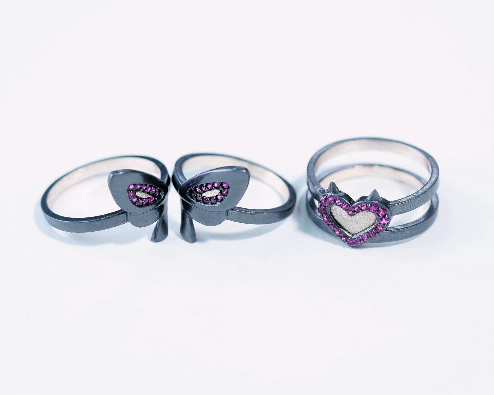 EXCLUSIVE Clove Butterflies and Heart Ring - Sterling Silver 950 ...