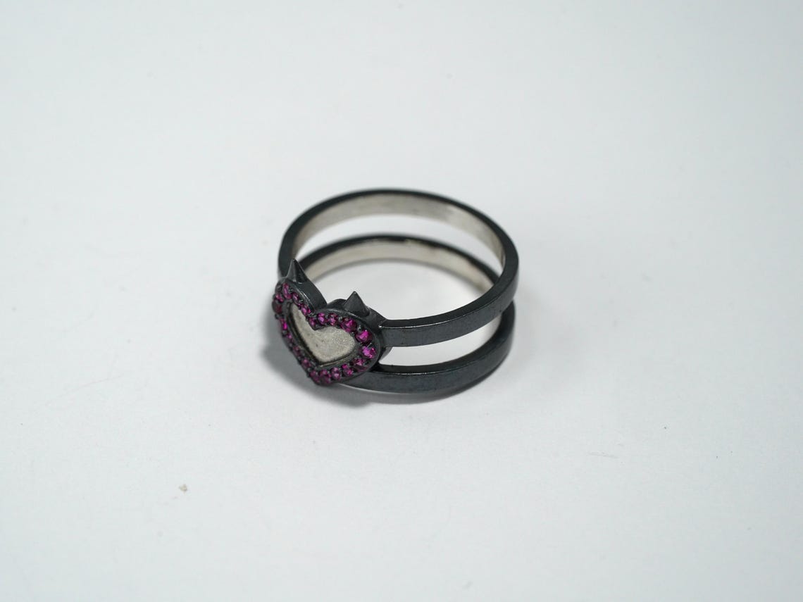 EXCLUSIVE Clove Butterflies and Heart Ring - Sterling Silver 950 ...