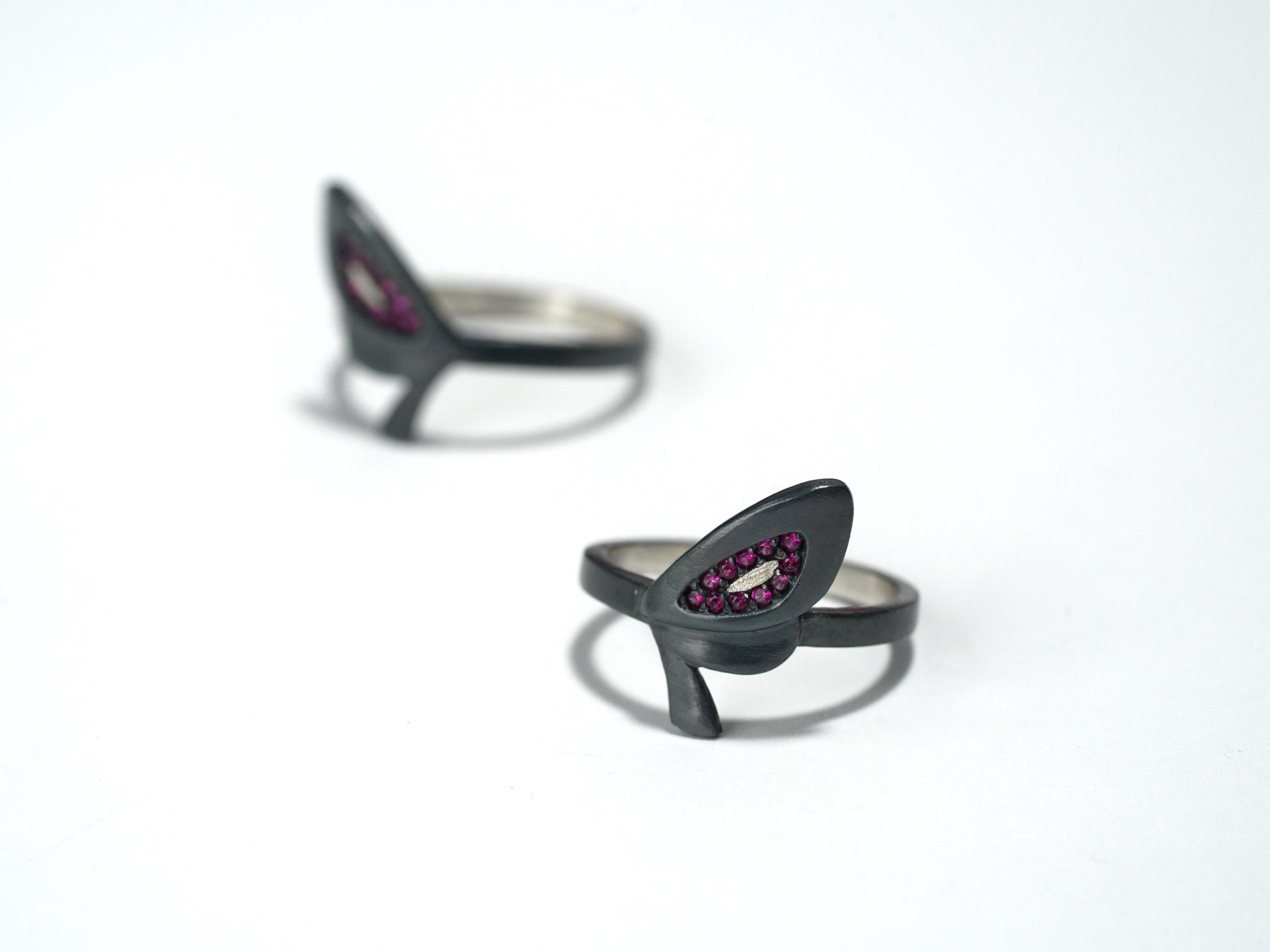 EXCLUSIVE Clove Butterflies and Heart Ring - Sterling Silver 950 ...