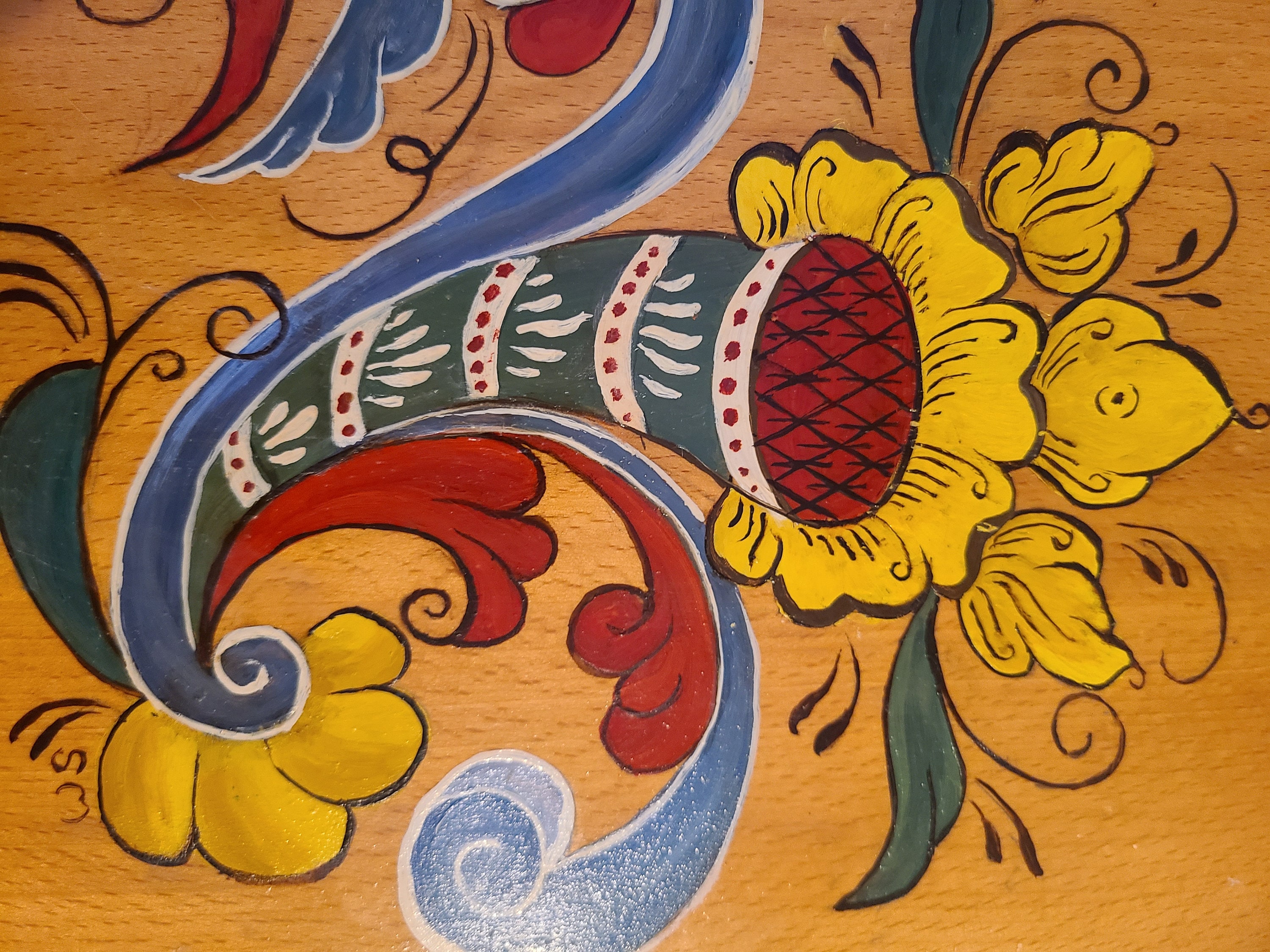 Vintage NORDIC, SCANDINAVIAN, NORWEGIAN, Rosemaled Wooden Wall Hanging ...