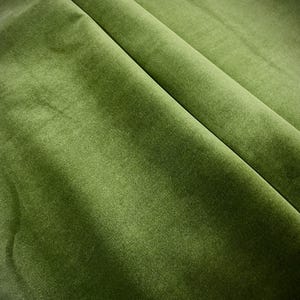 Forest Green Vintage Velvet Fabric Material Soft Feel - Curtain Cushion ...