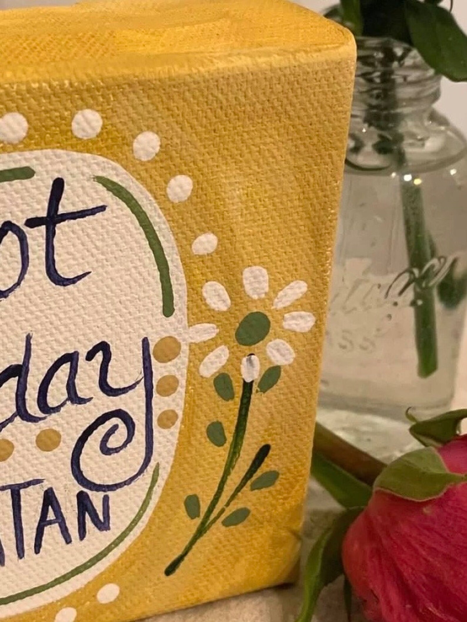 Not Today Satan Painting: Hand-painted Chunky Canvas Folk Art - Etsy