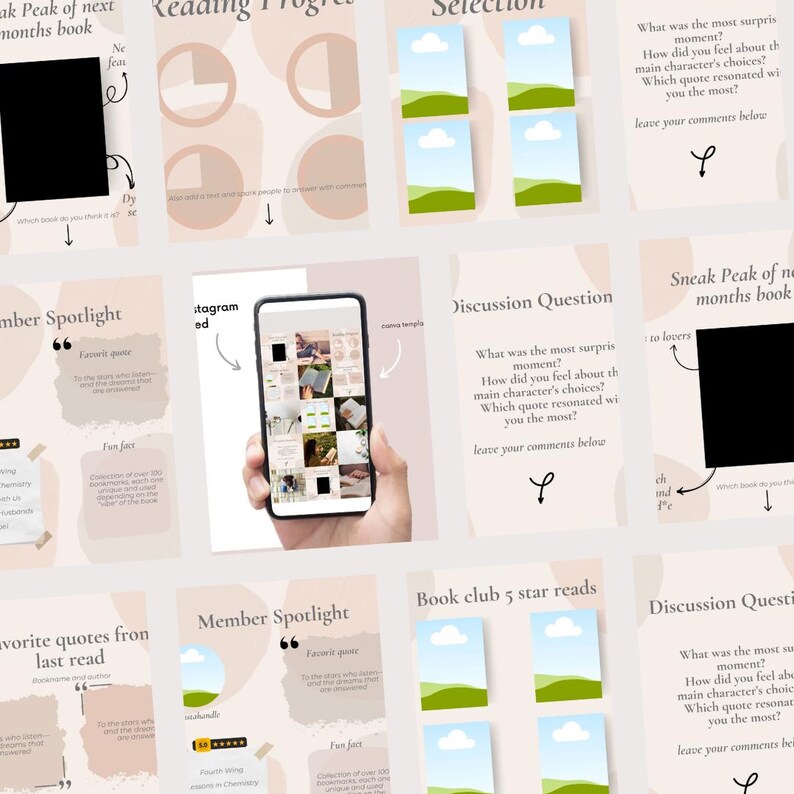 Instagram Book Club Canva Template – Ready-to-use Bookstagram Templates ...