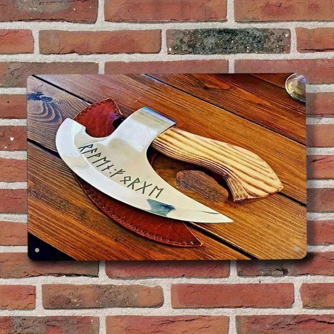 Custom Hand-forged Viking Pizza Axe – Unique Bearded Cutter for Kitchen ...