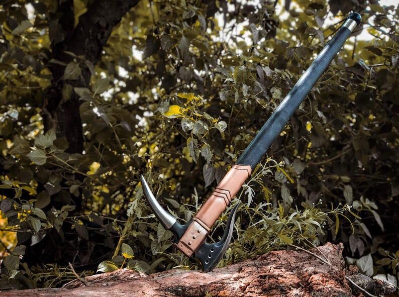 Hand-forged Viking War Hammer Axe | War Pick | Carbon Steel Head ...