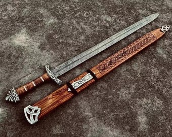 Hand Forged Damascus Steel NORTHMEN Sword, Medieval Viking Sword, Sword ...
