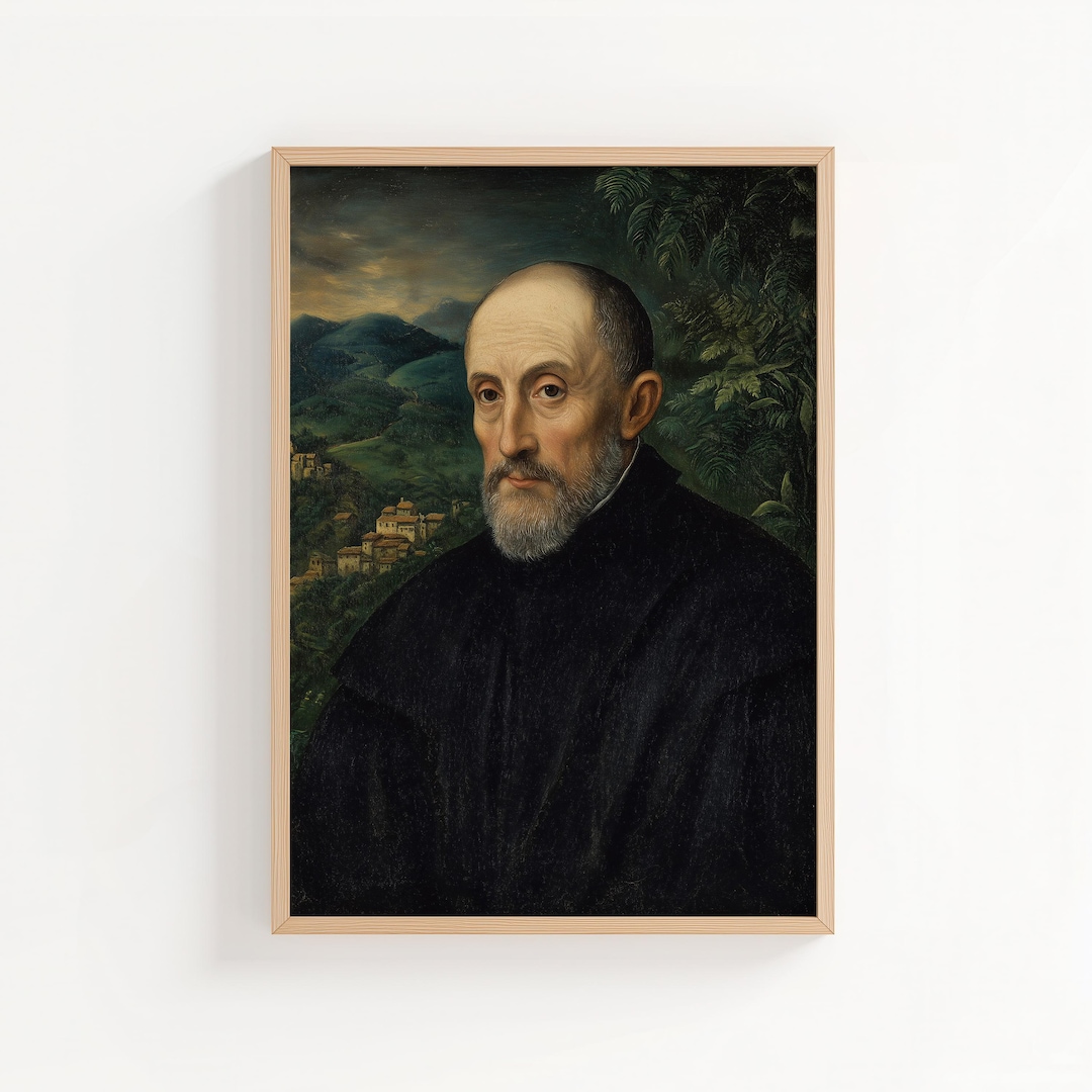 Saint Ignatius of Loyola Oil Painting Print, Oil Paint Style Christian ...