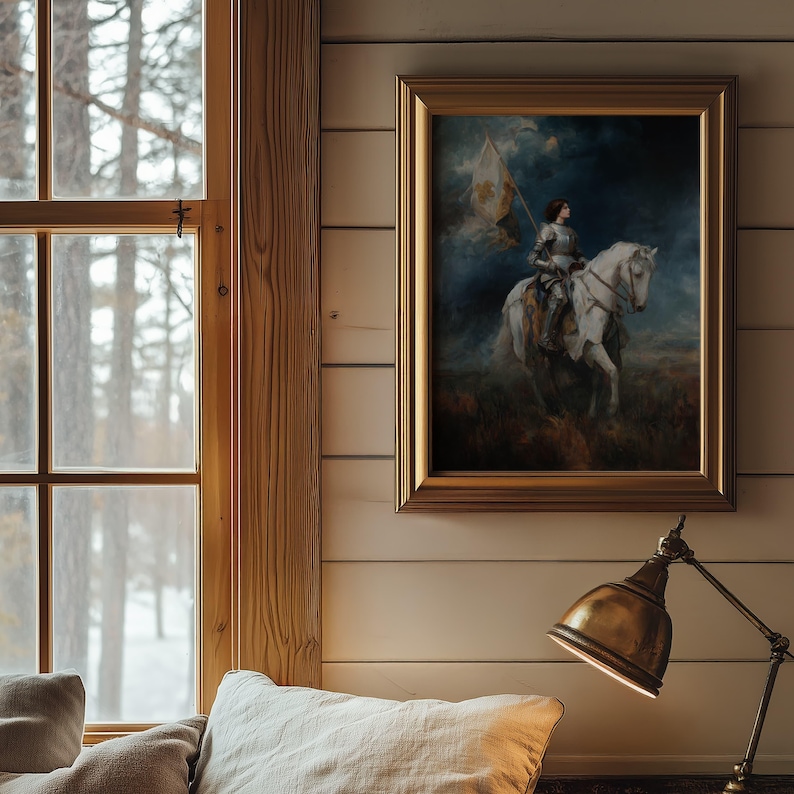Saint Joan of Arc Oil Painting Print, Oil Paint Style Christian Saint ...