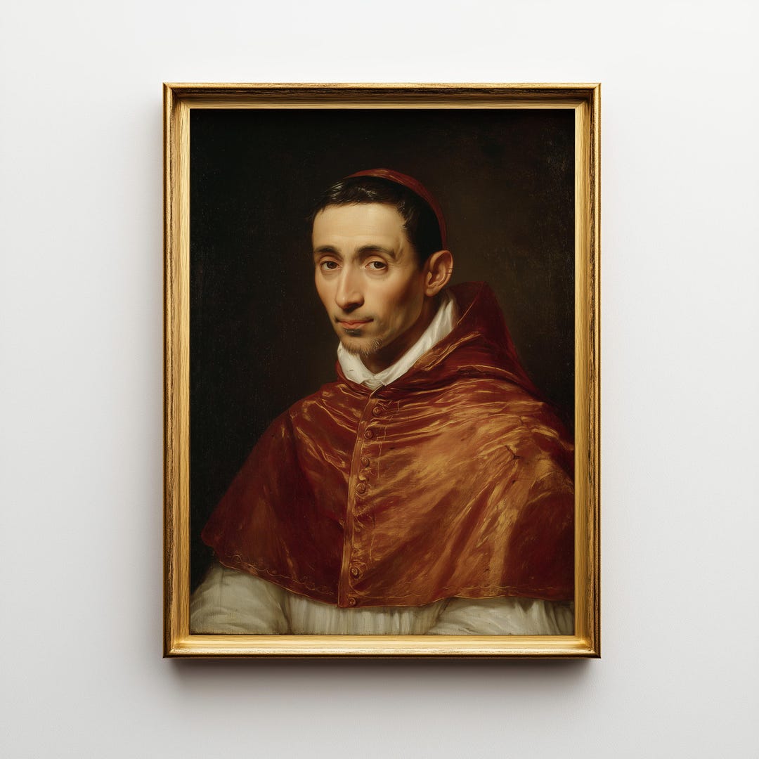 St Charles Borromeo Oil Painting Print, Christian Saint Wall Art, Saint ...