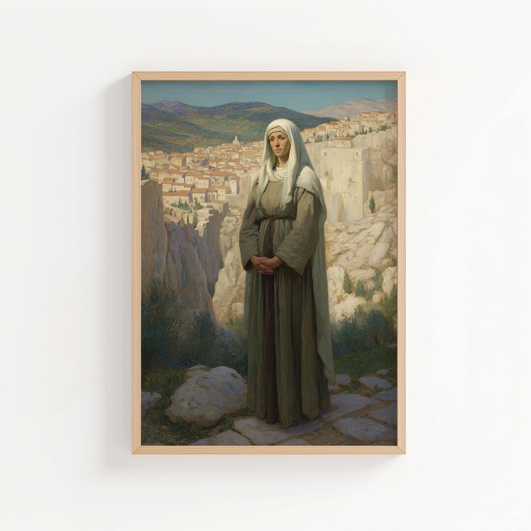 Saint Anne Mother of Mary Oil Painting Print, Oil Paint Style Christian ...