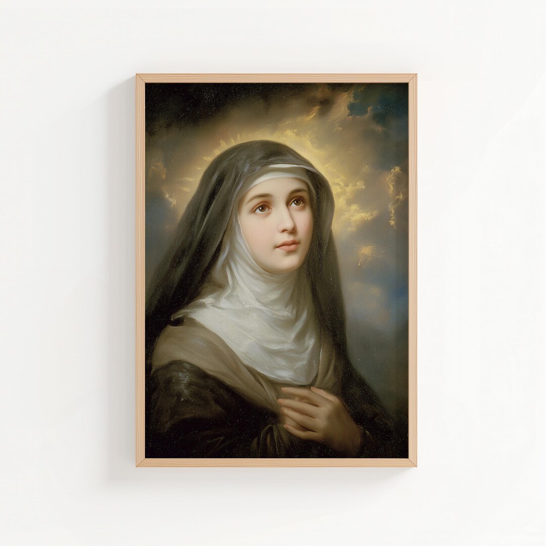 Saint Clare of Assisi Oil Painting Print, Italian Saint Oil Paint Style ...
