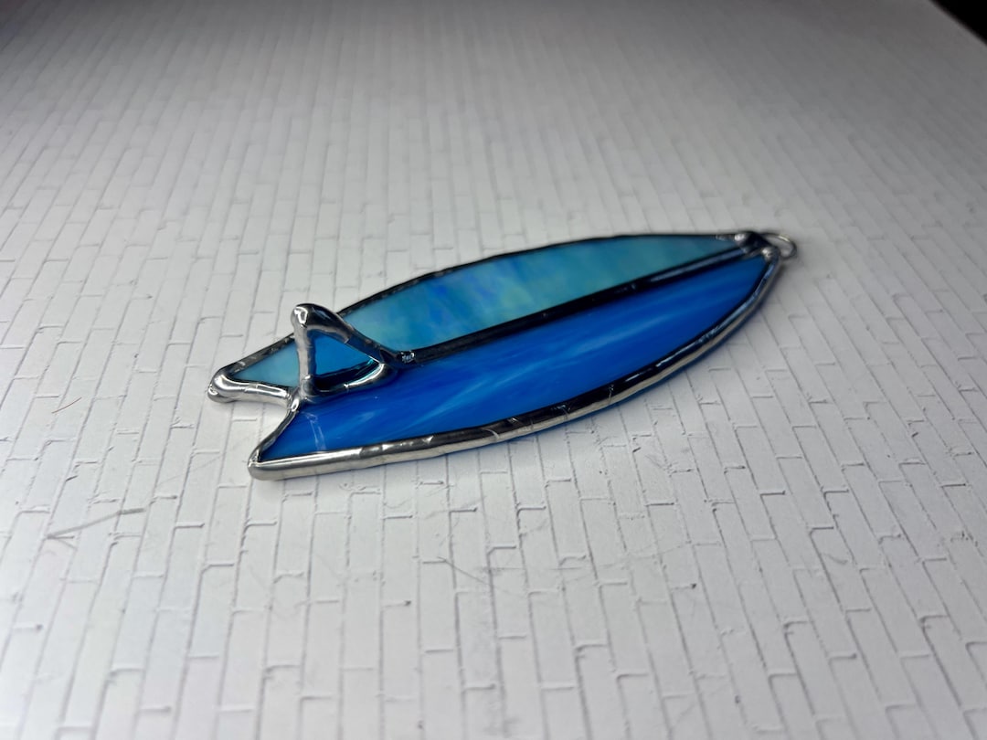 Stained Glass Surfboard Window Art Sun Catcher Beach House Decor Gift ...