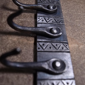 Hand-forged Key Rack / Small Hook Rack, Blacksmith-made - Etsy