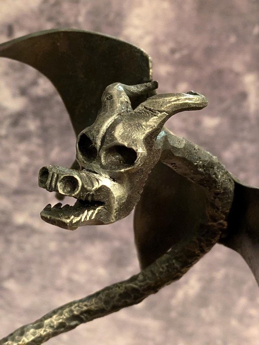 Hand-forged Desk Dragon Pencil Holder, Ornament, Office, Unique Gift ...