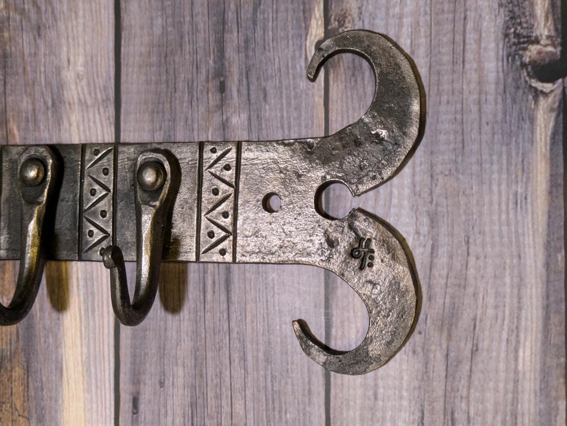 Hand-forged Key Rack / Small Hook Rack, Blacksmith-made - Etsy