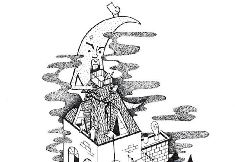 Haunted House Isometric Drawing Print N1 - Etsy