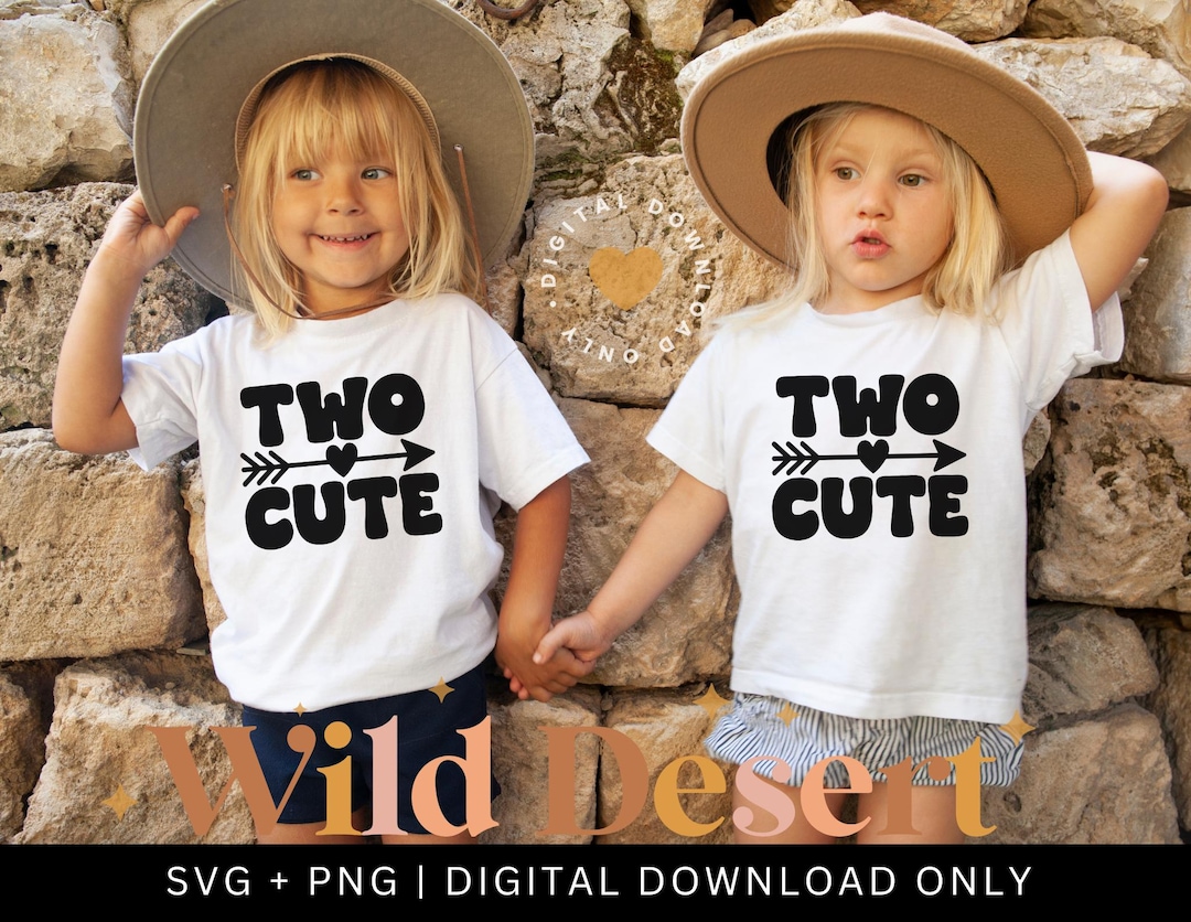 Two Cute Png Svg, Two Years Old Svg, 2nd Birthday Svg, Birthday Shirt ...